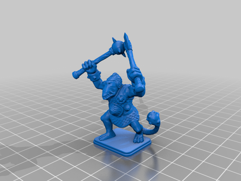 Free STL file HeroQuest - Fimir Warlord with Axe and Mace・3D print ...