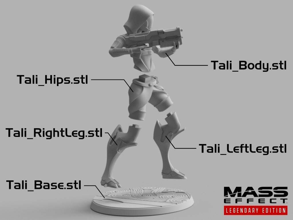 Free STL file Mass Effect Tali Figurine - Split & Keyed 🎲・Design to ...