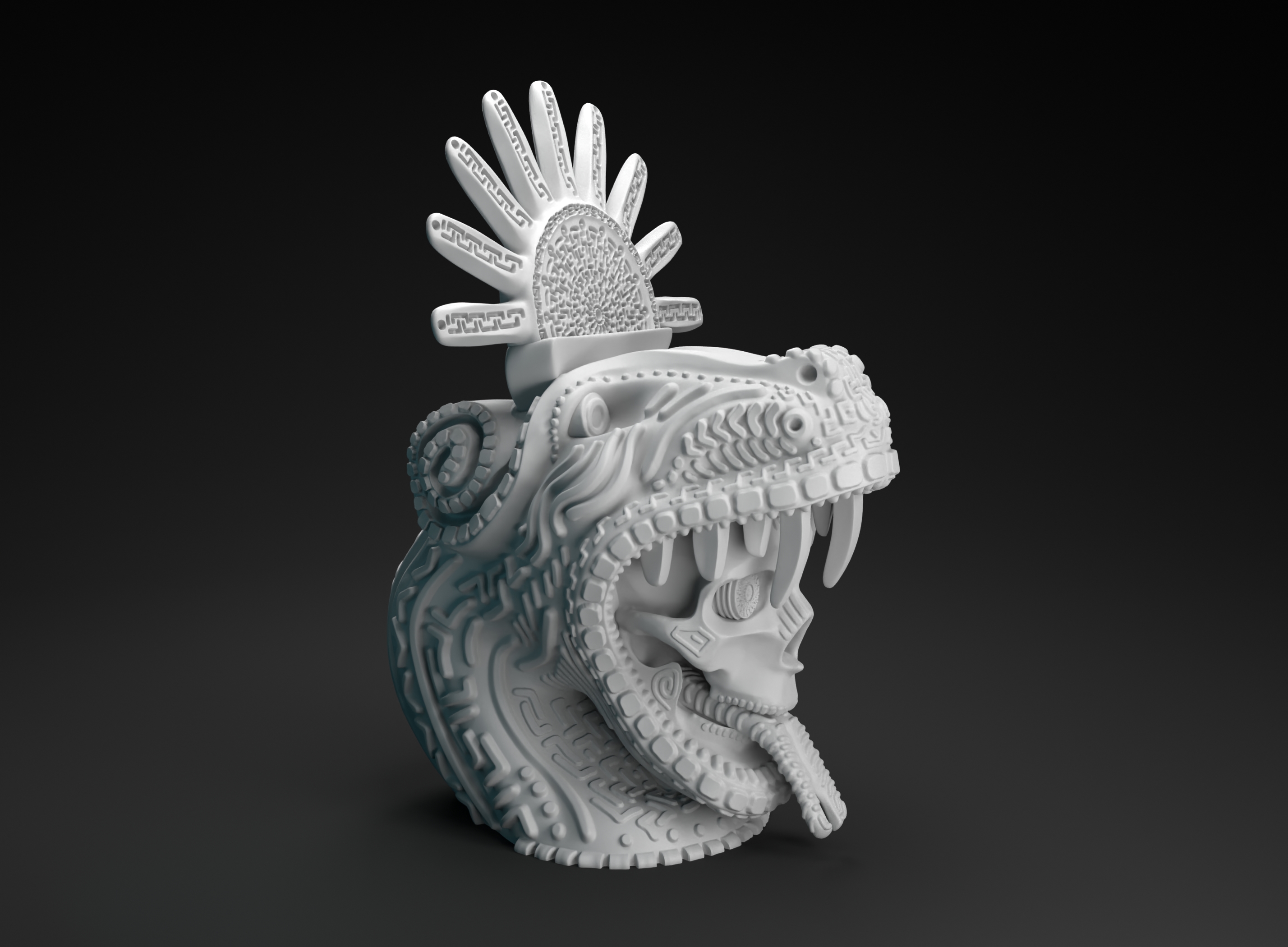 3D file Aztec decorated skull 💀・Design to download and 3D print・Cults