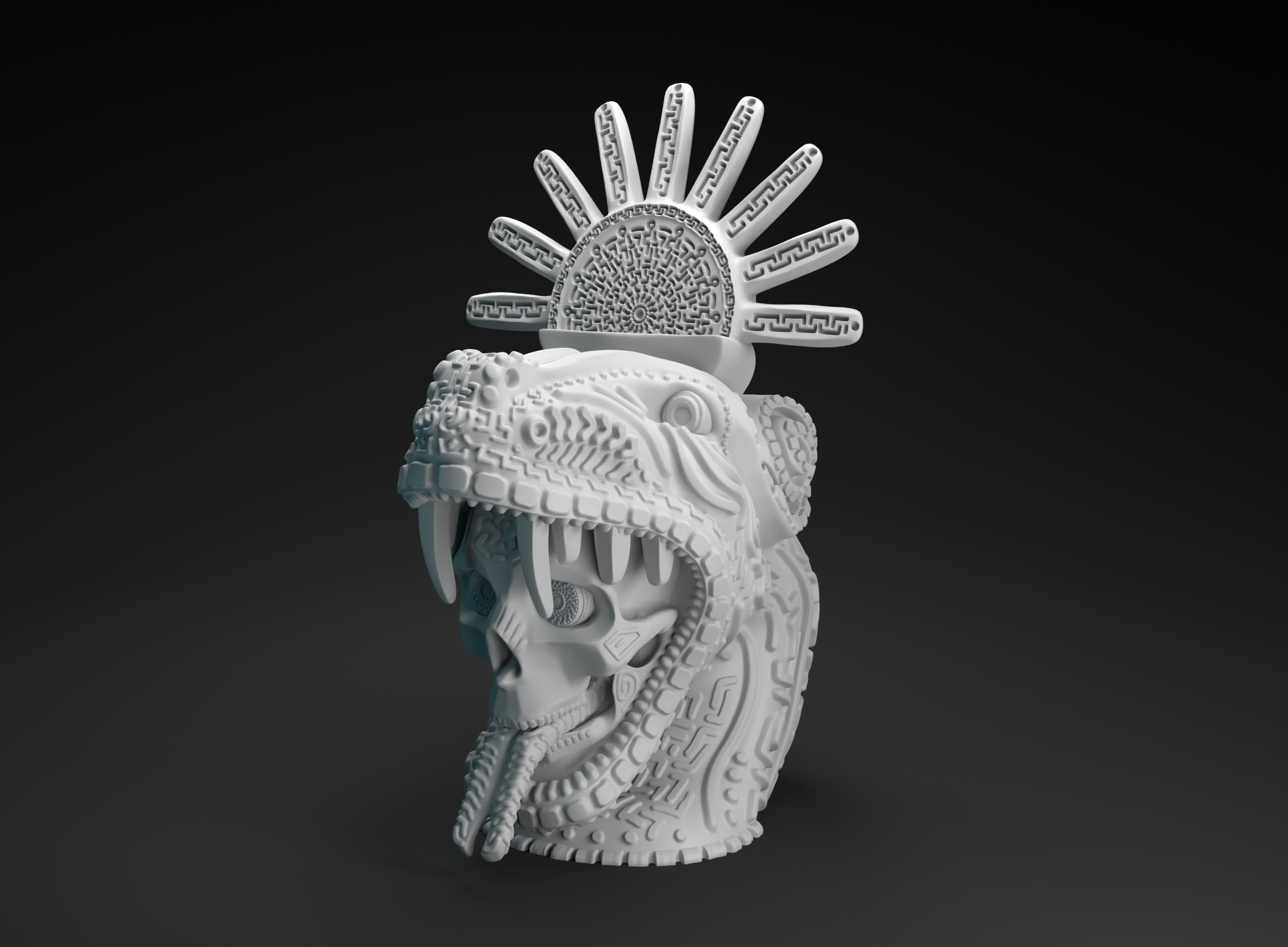 3D file Aztec decorated skull 💀・Design to download and 3D print・Cults