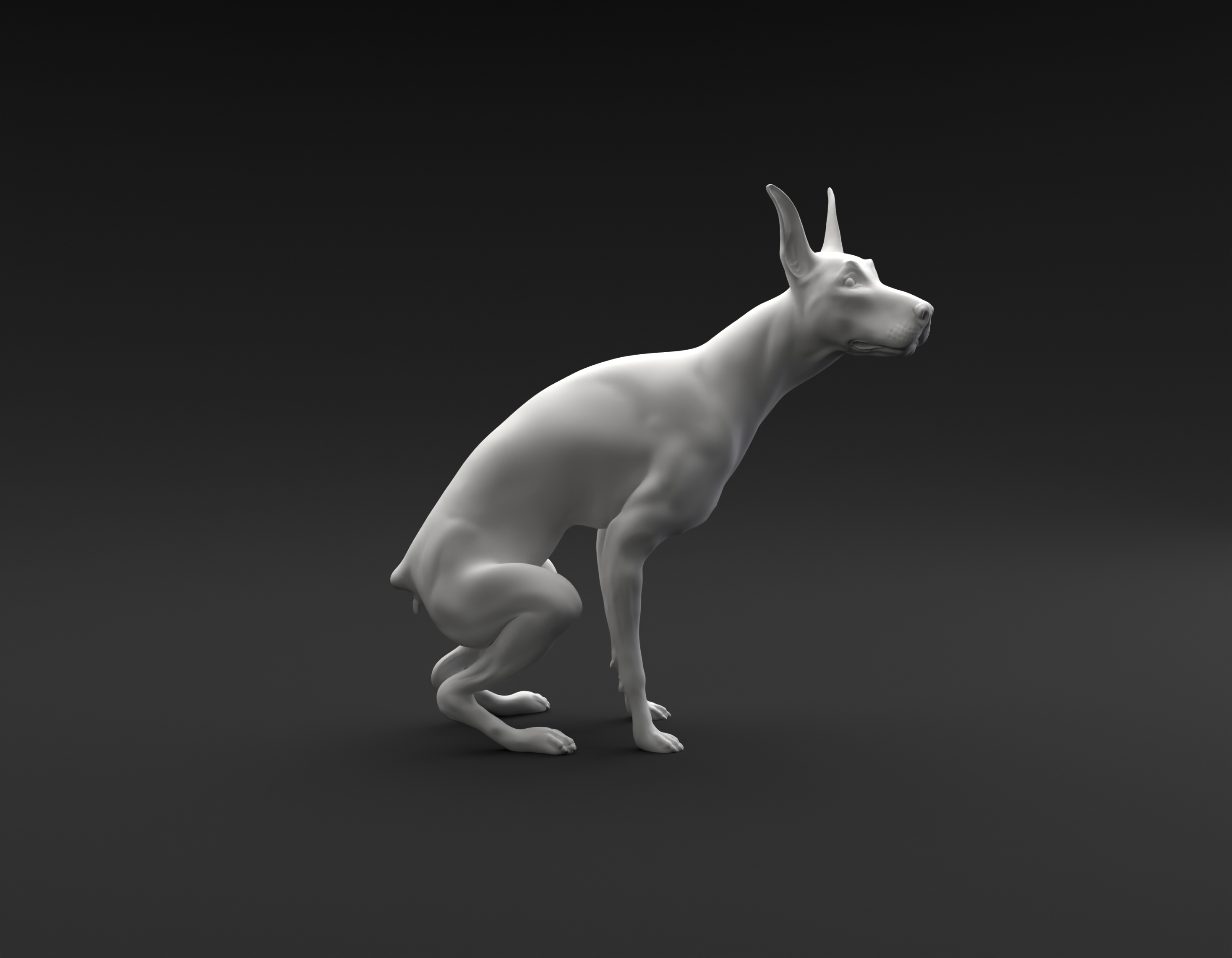 3D file Doberman Pinscher pooping・3D printing template to download・Cults