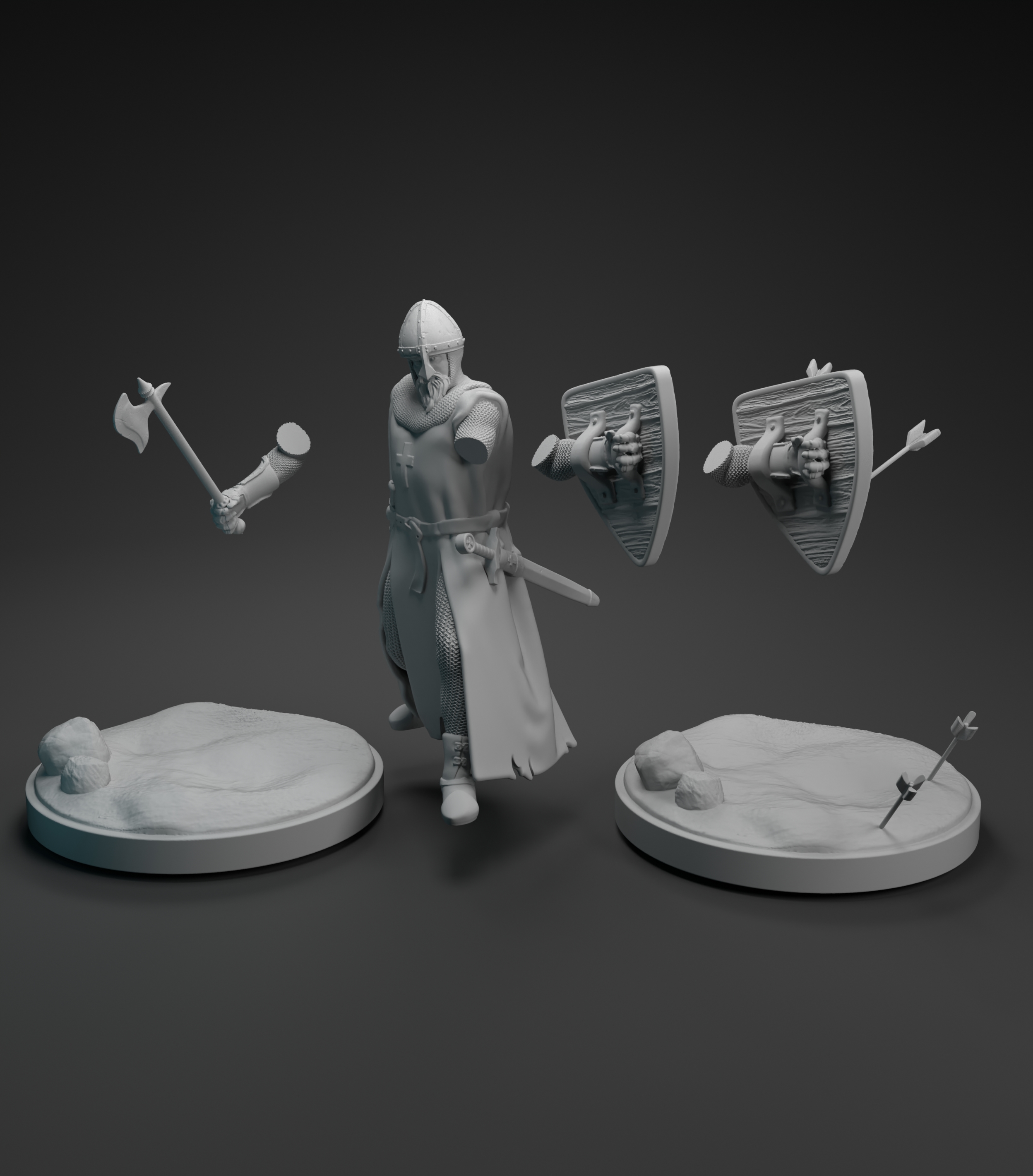 Файл 3D Medieval knight with axe 🪓・3D-печатная модель для загрузки・Cults