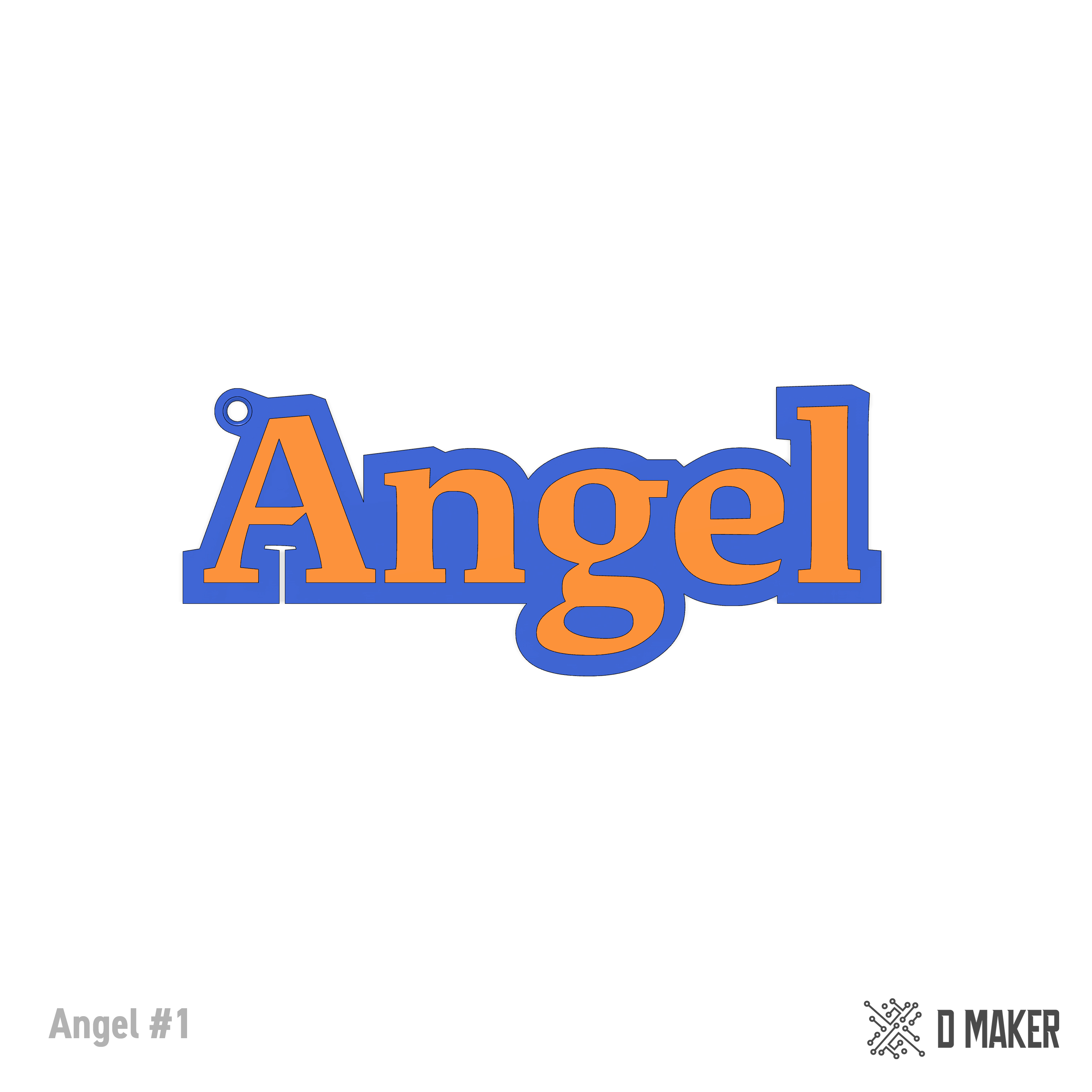 Free STL file Angel Keyring (Contact me to get your personalized design ...