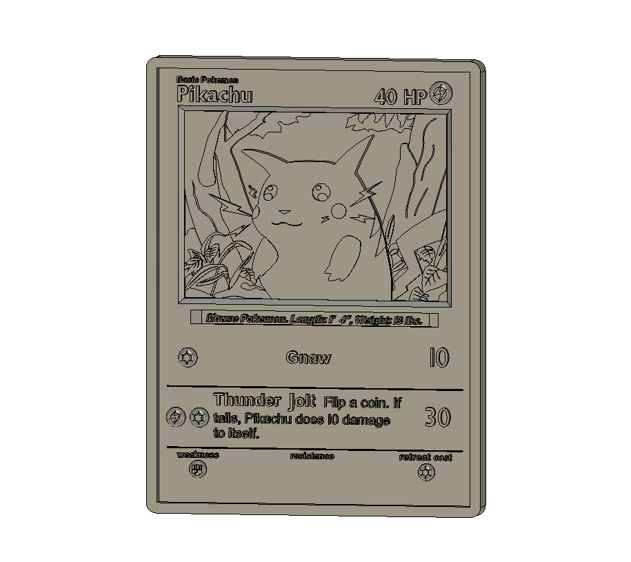 STL file 3D Printed Proxy Pokemon Cards - Pikachu・3D printable design ...