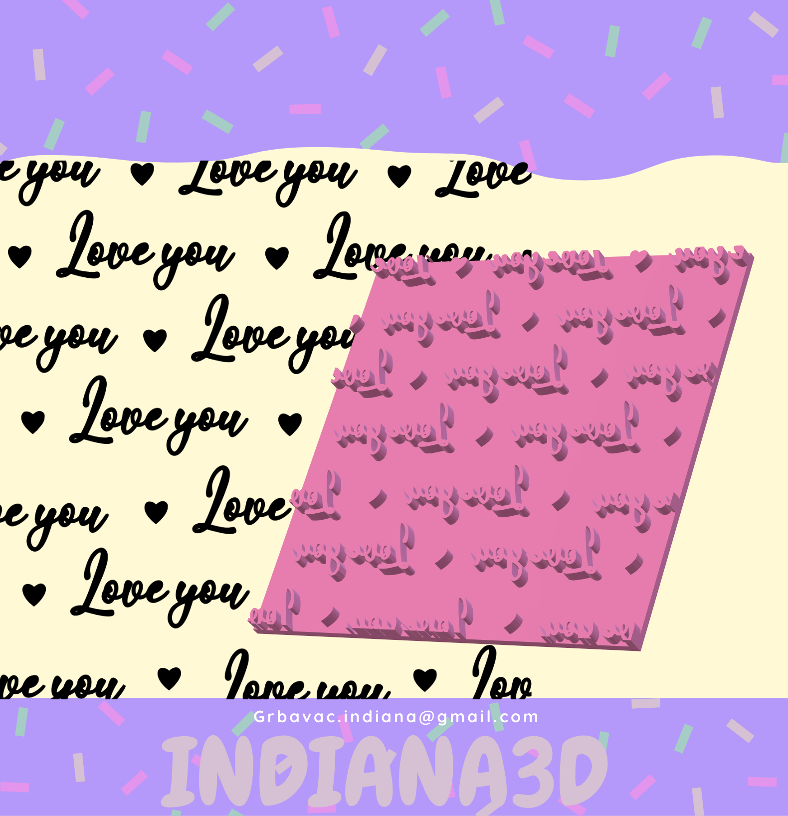 Fichier STL Texture "love you ️‍🔥・Design à télécharger et à imprimer en ...