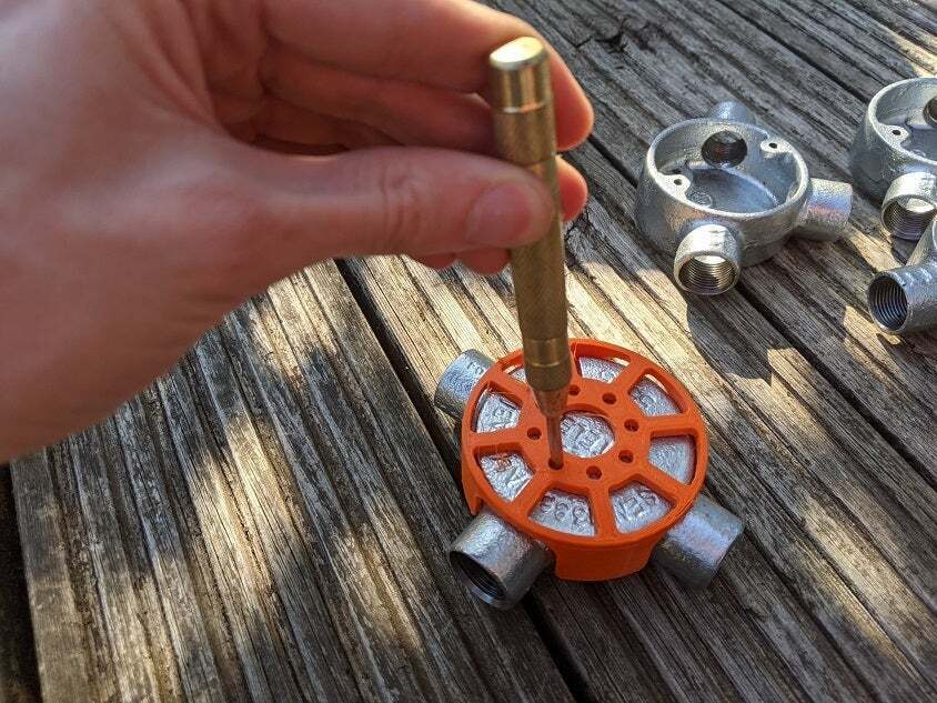 Free STL file 20mm conduit box drill hole guide・3D printer design to ...