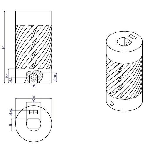 Download free SCAD file Parametric Flexible Coupling • 3D print model ...