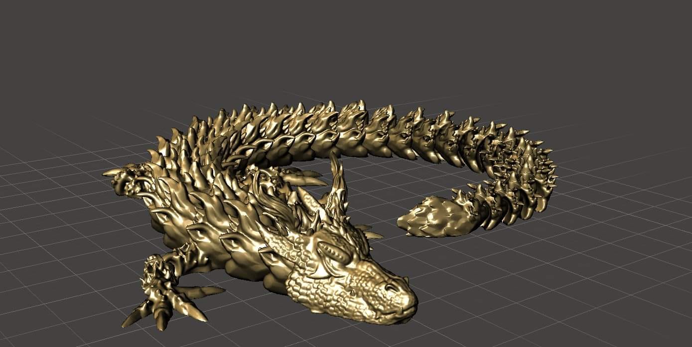 STL file Print in place dragon bundle water fire and earth, wind・Model ...