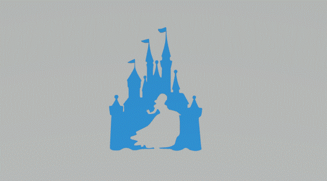 Blue Princess Castle Silhouette