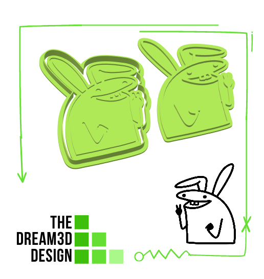 Archivo STL FLORK EASTER BUNNY COOKIE CUTTER N DEBOSSER 2・Modelo para ...
