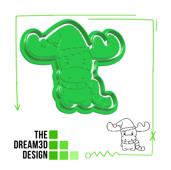 STL file CHRISTMAS REINDEER WHIT SCARF STAMP 🎄・3D print design to ...