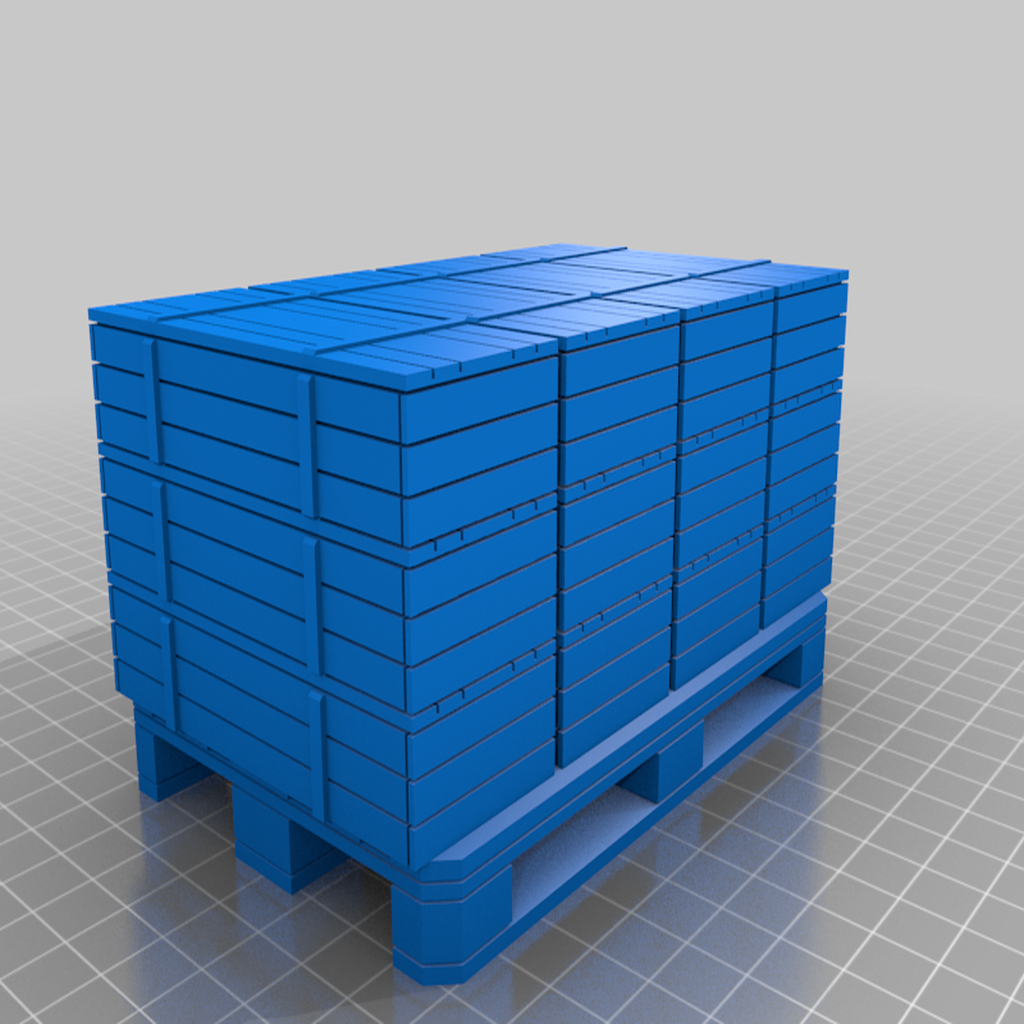 Free 3D file 1/10 1/14.5 1/16 Pallet stack with 12 boxes・3D printing ...