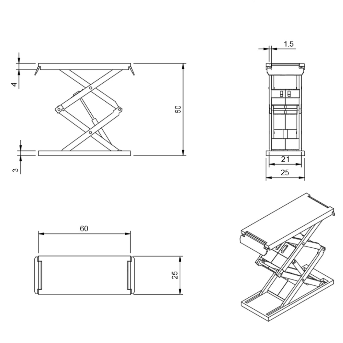 STL file 1/24Scale Pantagraph type Lifter 👽・3D print design to download ...