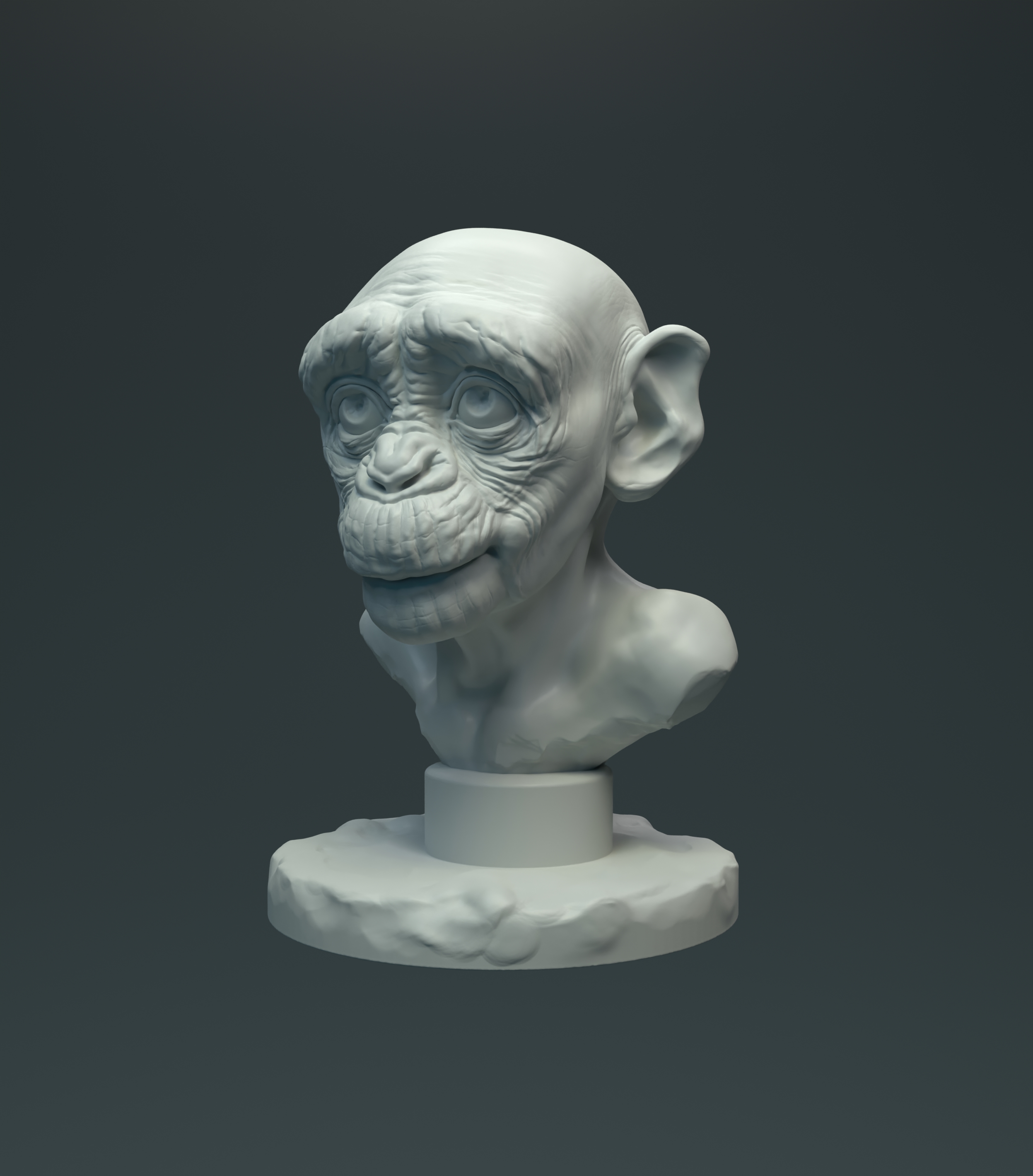 3D file Baby Chimp Bust・3D printer design to download・Cults