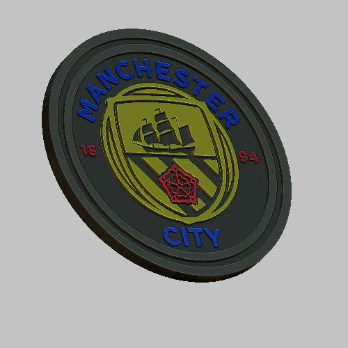 Файл STL Manchester city logo soccer 3D・Модель для загрузки и печати в ...