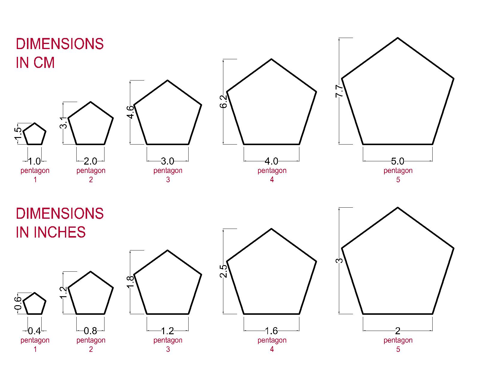 STL file Set of 5 Pentagon cutters・3D print model to download・Cults