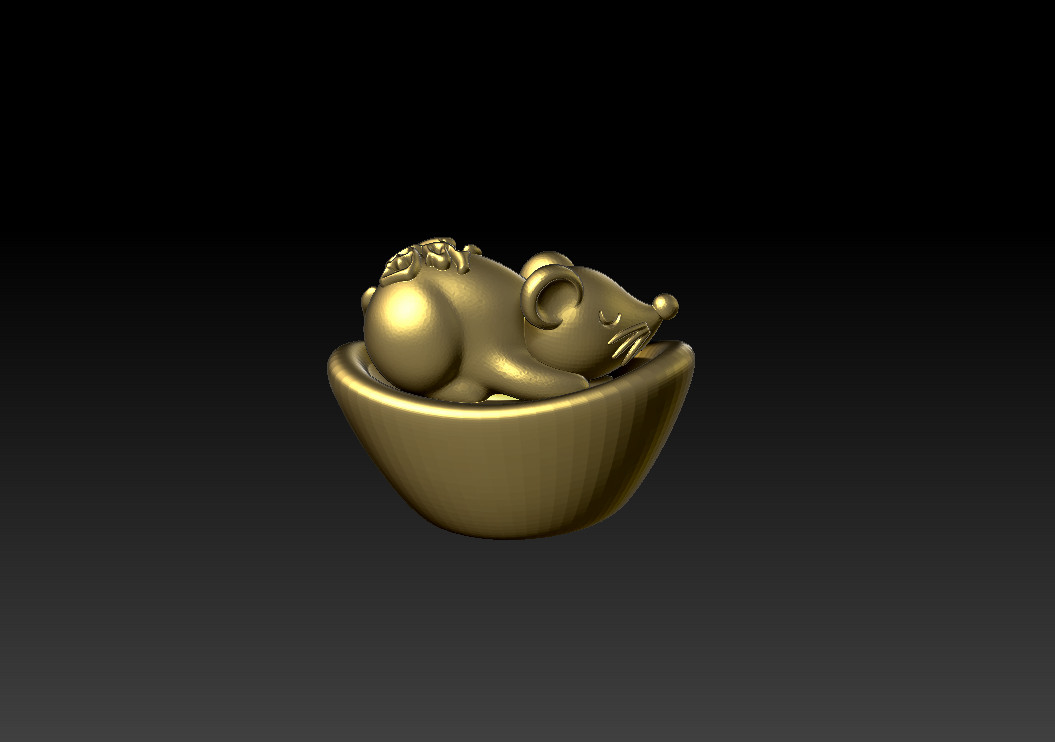 STL file Gold Ingot Mouse Pendant・3D printable model to download・Cults