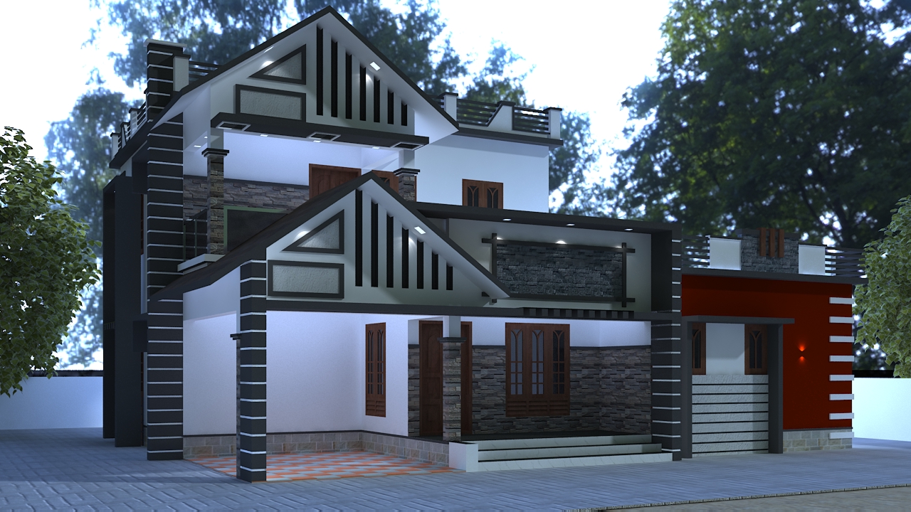OBJ file Modern house with building plan, elivation, and 3d model 🏠・3D ...