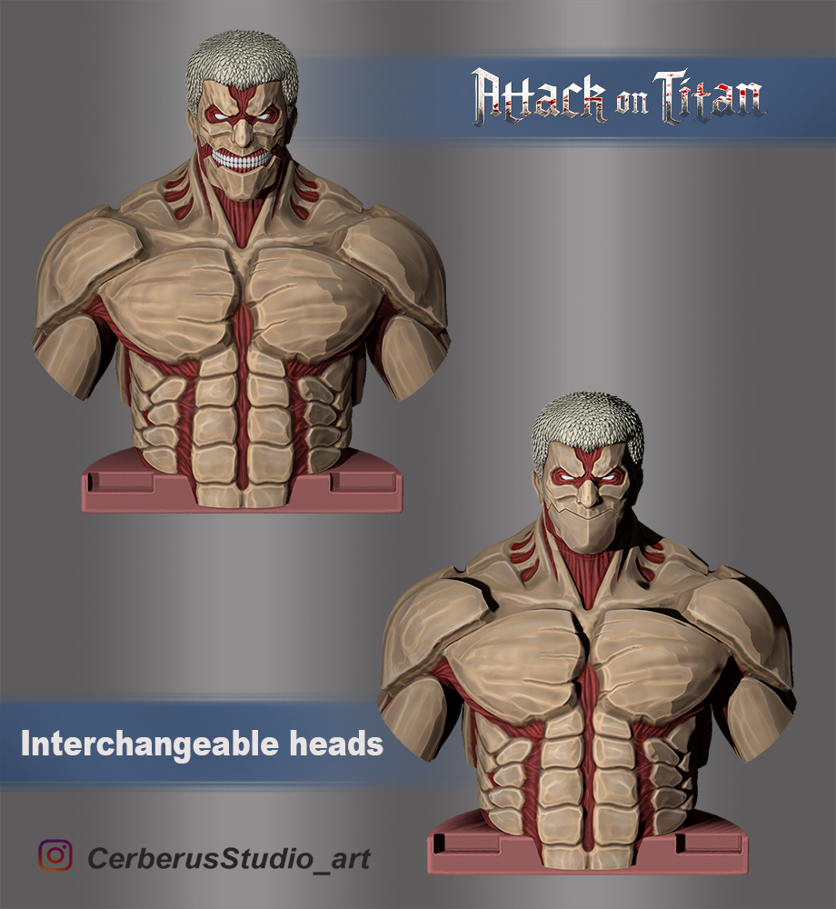 3D file ARMORED TITAN RAINER BUST - ATTACK ON TITAN - SHINGUEKI NO ...