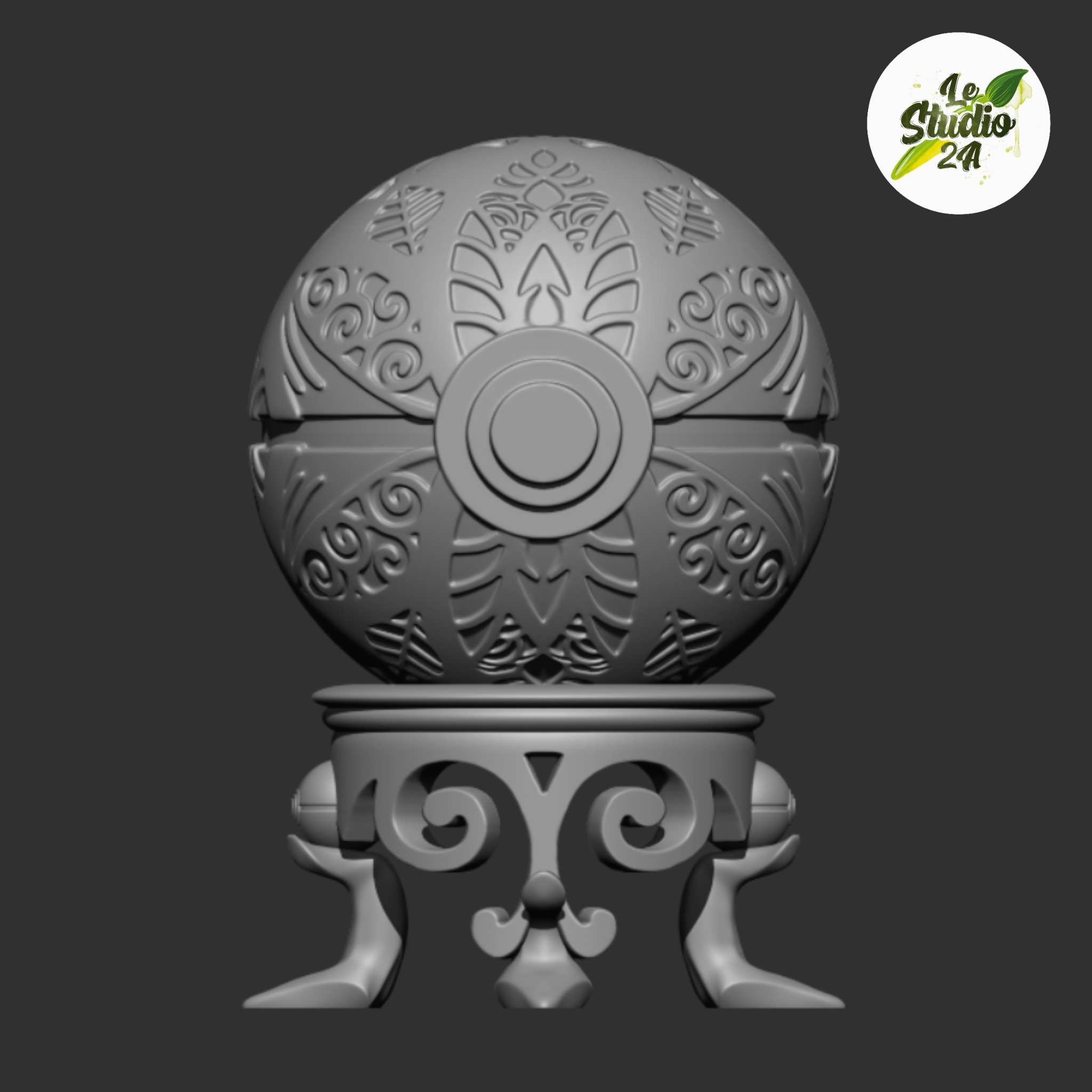 STL file Ornamental Pokeball on base・3D printable design to download・Cults