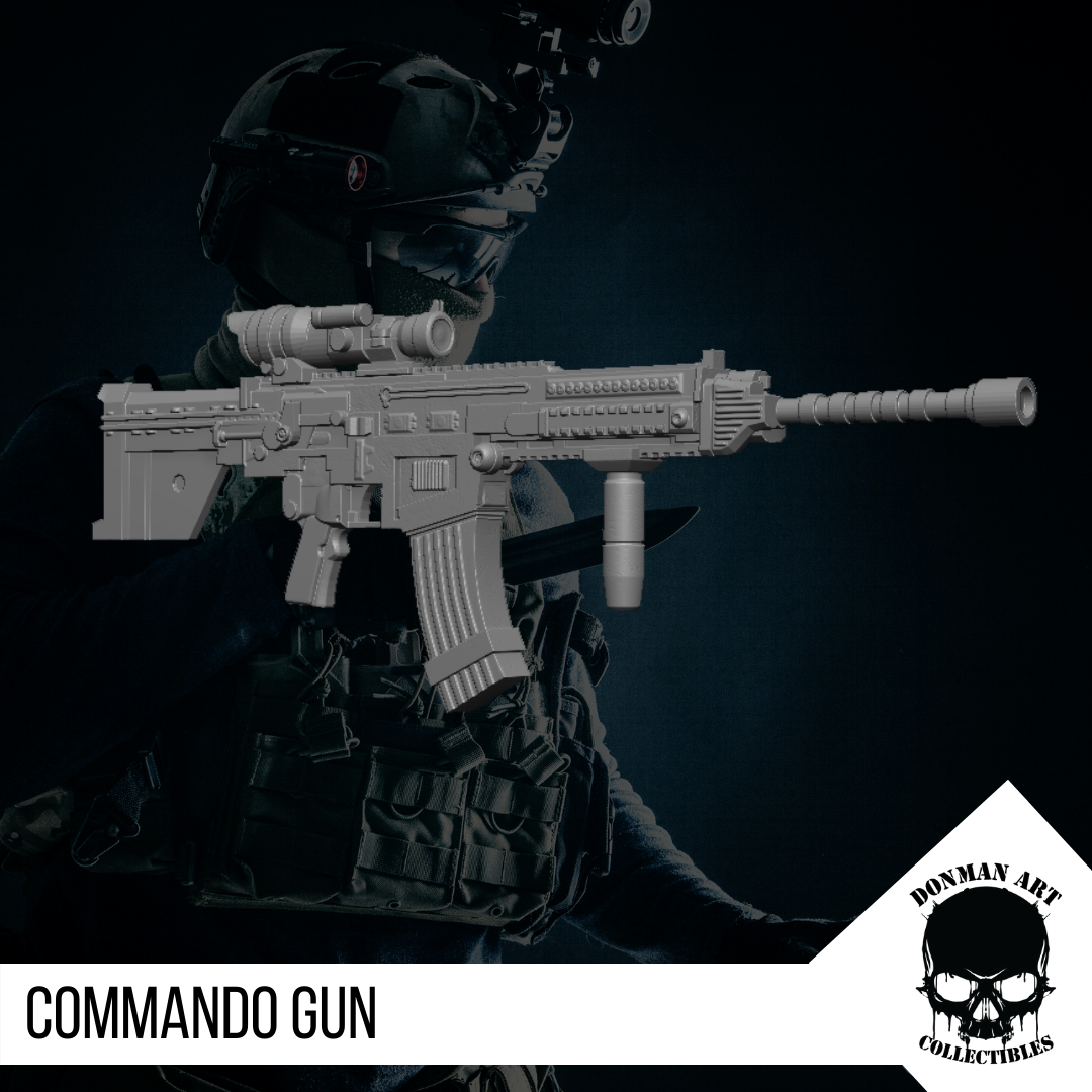 STL file Commando Gun for 6 inch action figures 🔫・3D printing design to ...