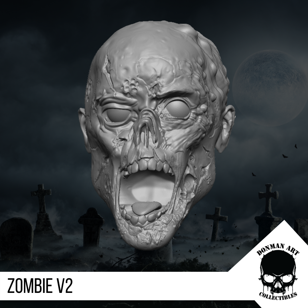 Archivo STL The Zombie V2 Head for action figures・Plan para descargar y ...