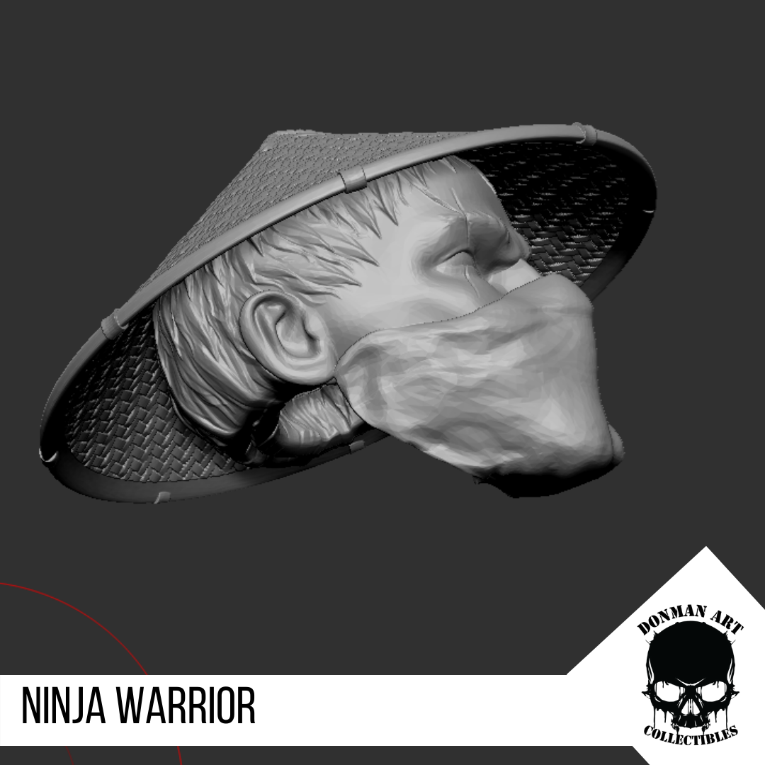 STL file Ninja Warrior Head for 6 inch action figures・Template to ...