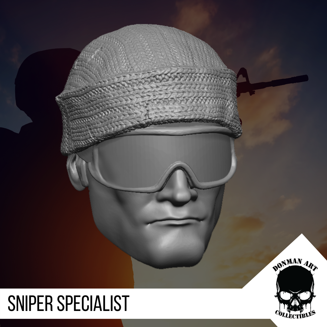 STL file The Sniper Specialist head for 6 inch Action Figures・3D ...