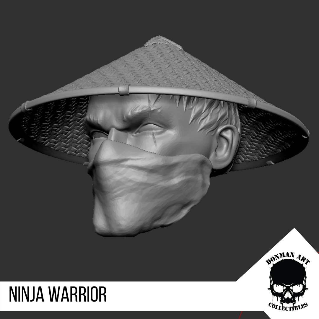 STL file Ninja Warrior Head for 6 inch action figures・Template to ...