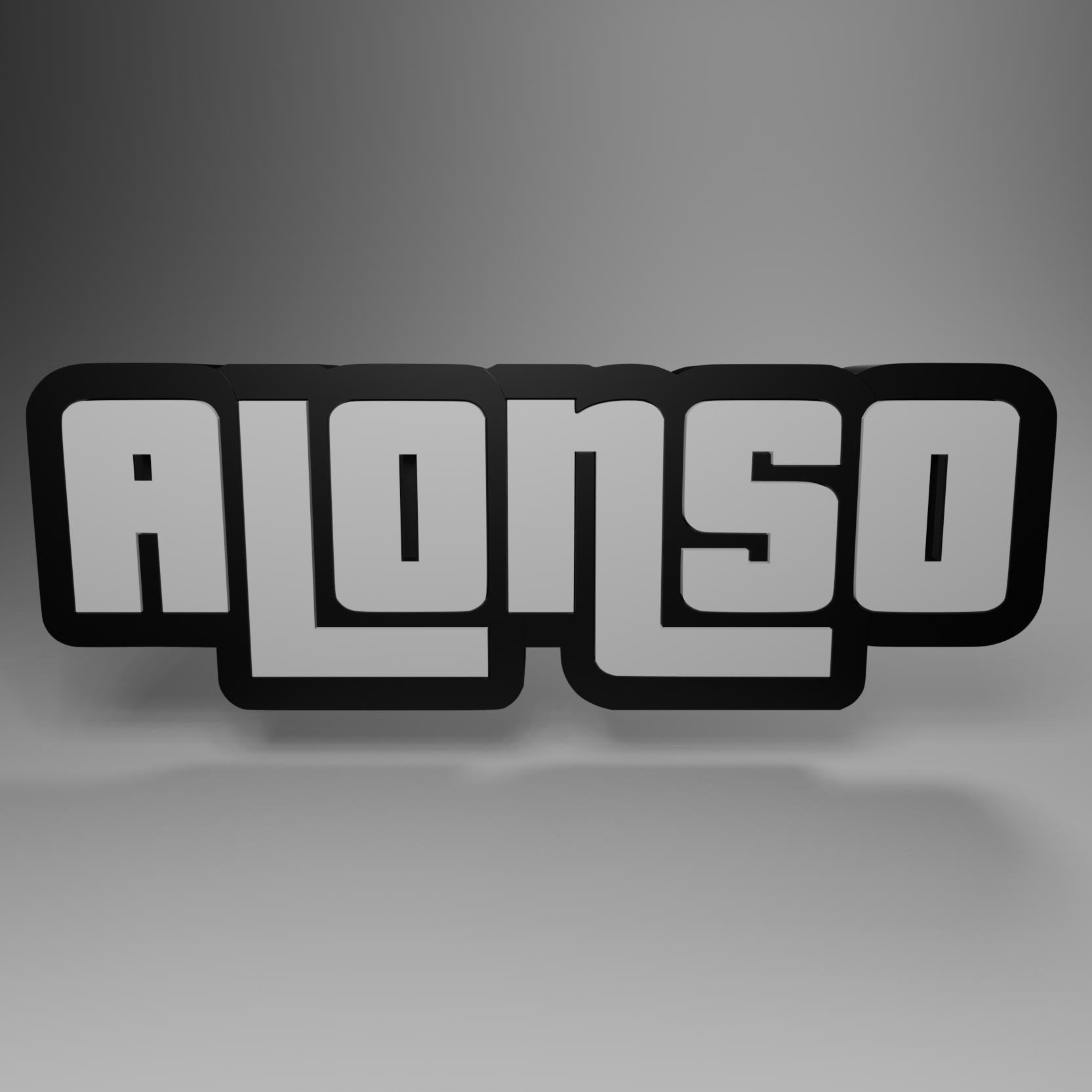 Fichier STL Alonso - Enseigne lumineuse 👽・Design à télécharger et à ...