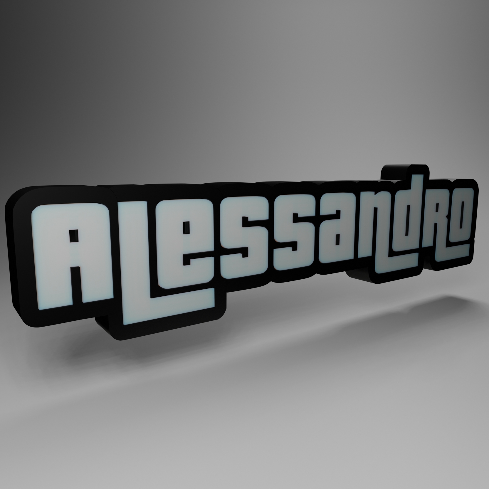 STL file Alessandro - Illuminated Sign 👽・3D print design to download・Cults