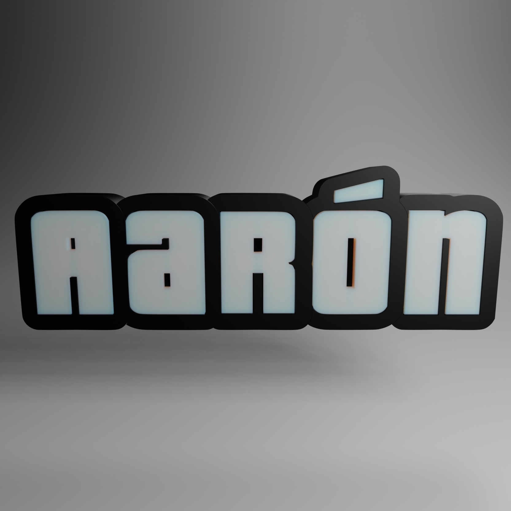 Fichier STL Aaron - Enseigne lumineuse 👽・Design pour impression 3D à ...