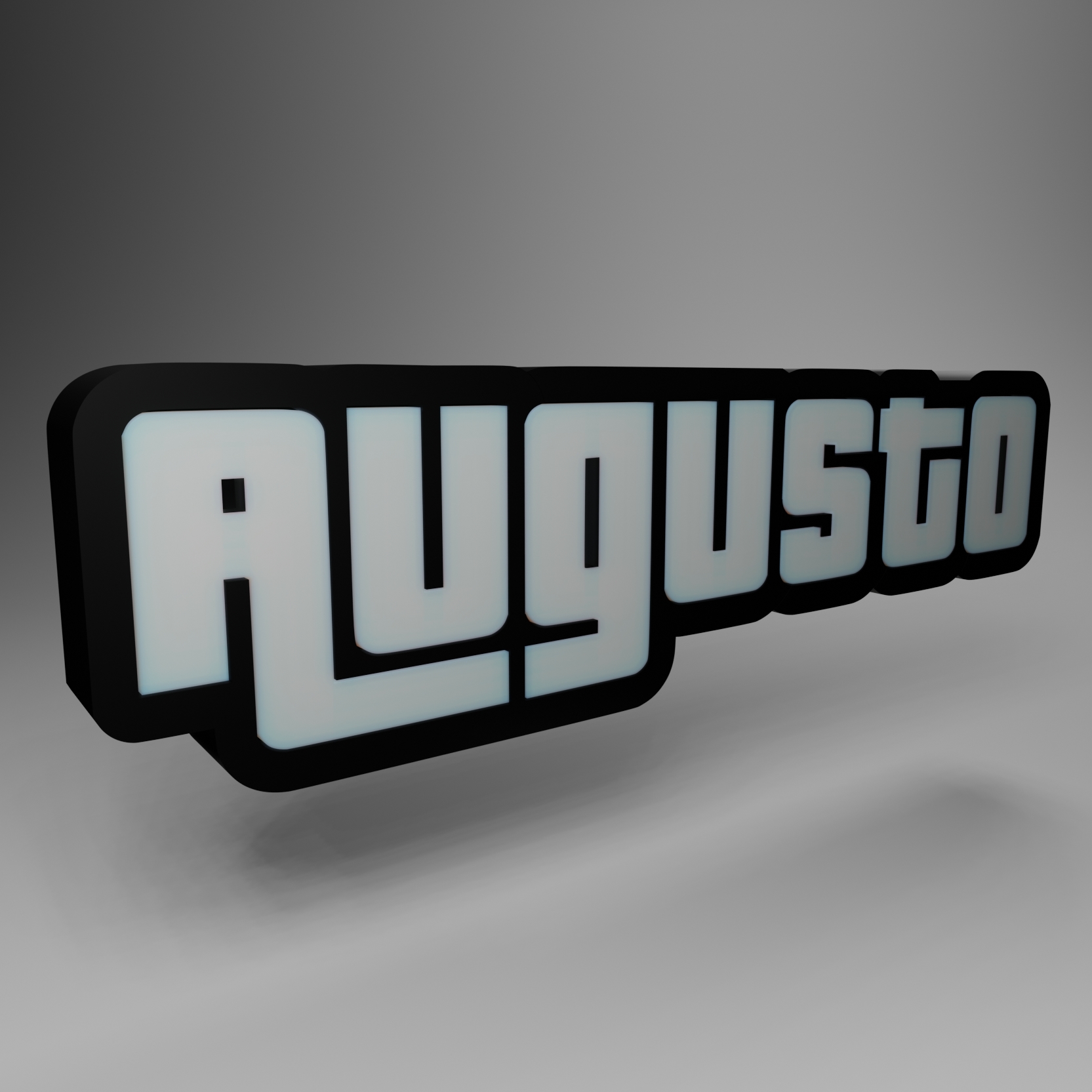 Archivo STL Augusto - Letrero luminoso 👽・Objeto de impresión 3D para ...