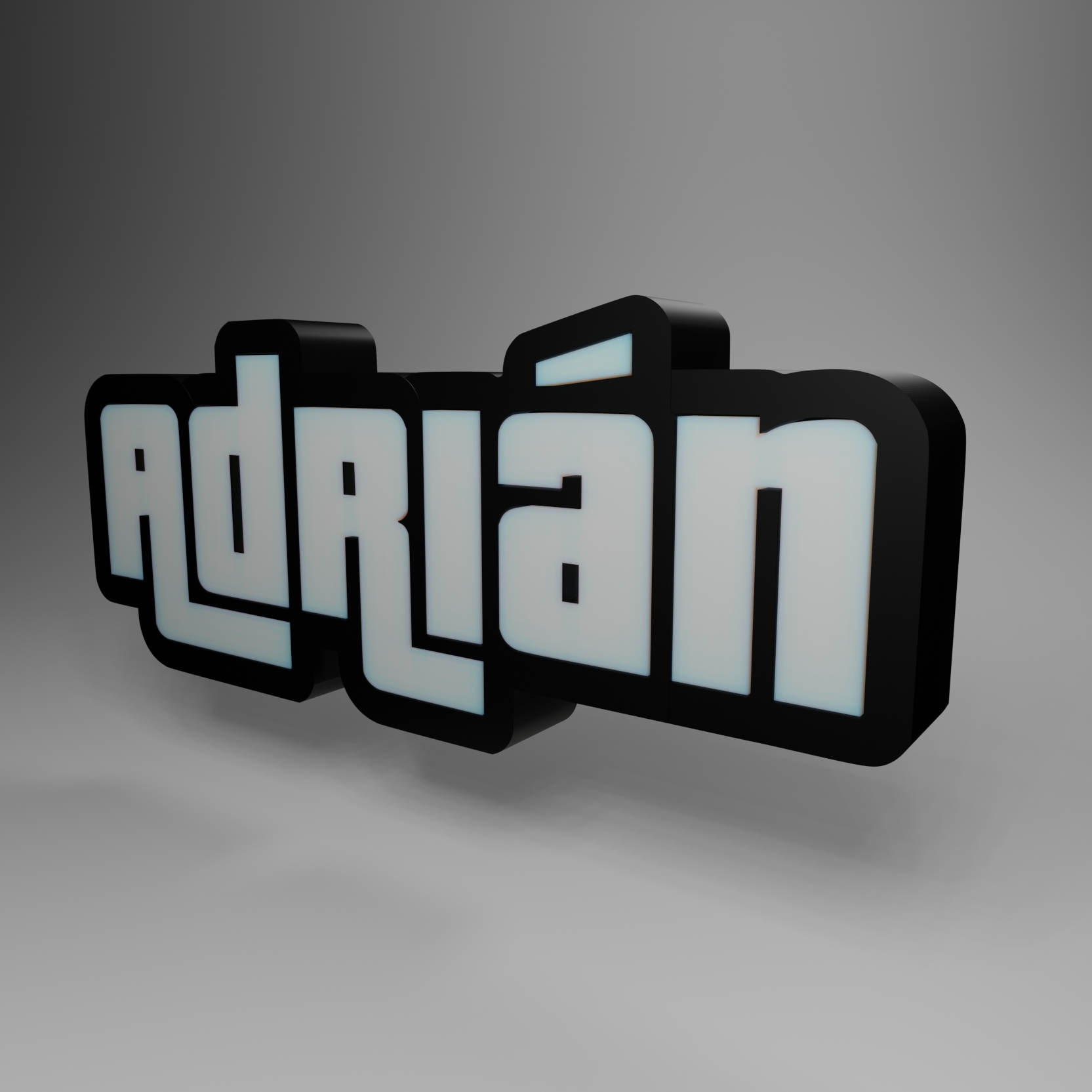 Fichier STL Adrian - Enseigne lumineuse 👽・Idée pour impression 3D à ...