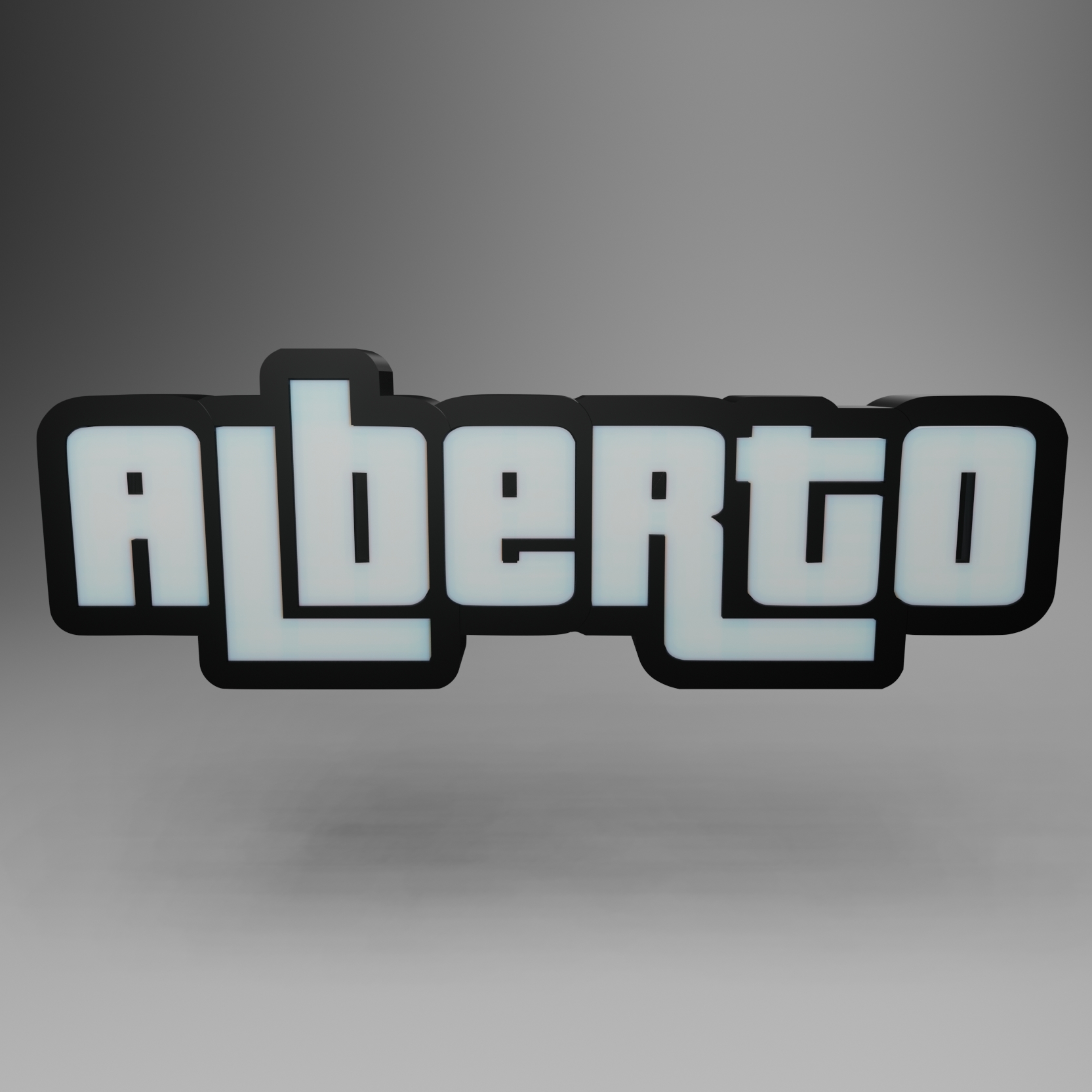 Archivo STL Alberto - letrero luminoso・Objeto para impresora 3D para ...