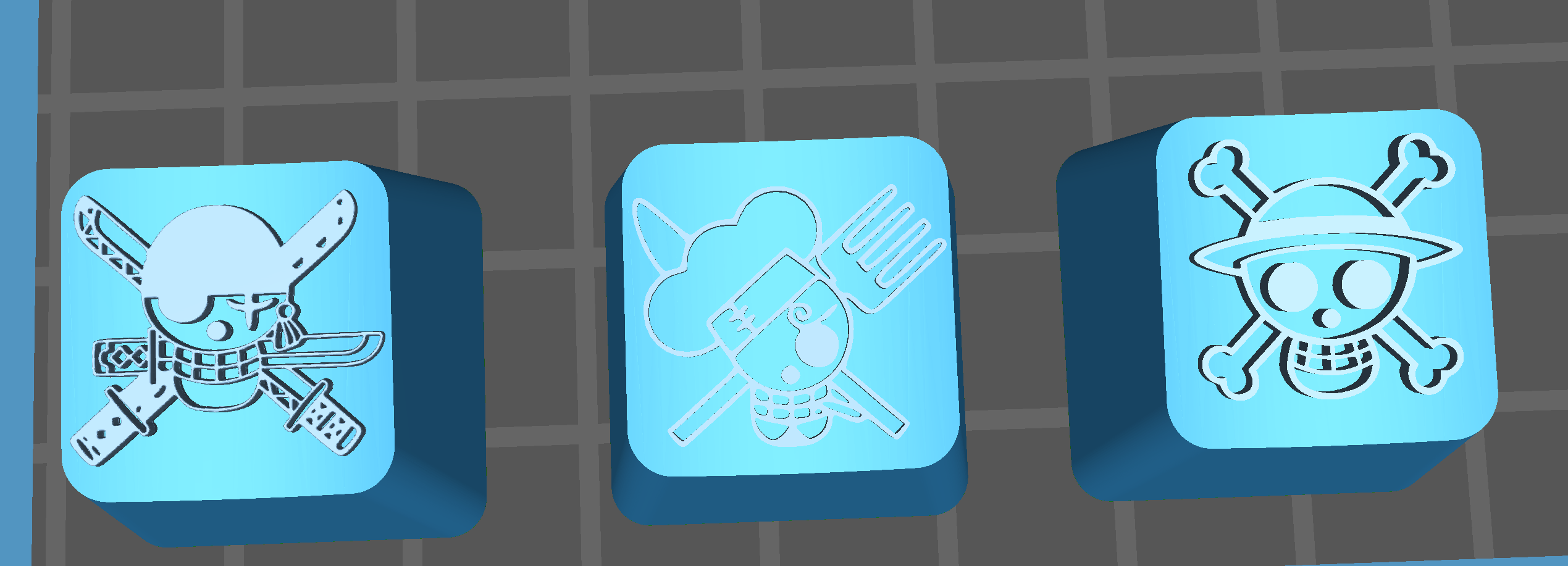 3D file Keycap One Piece, Luffy, Sanji & Zoro 👾・3D printing template to ...