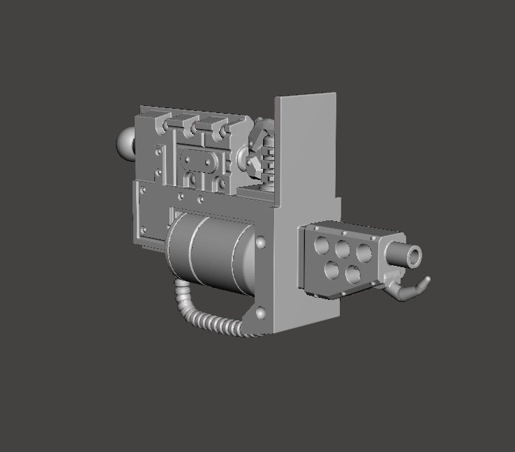 STL file DUST WAR - SOVIET CHAIN \ FLAME \ HOWITZER ARMS FOR WALKER ...