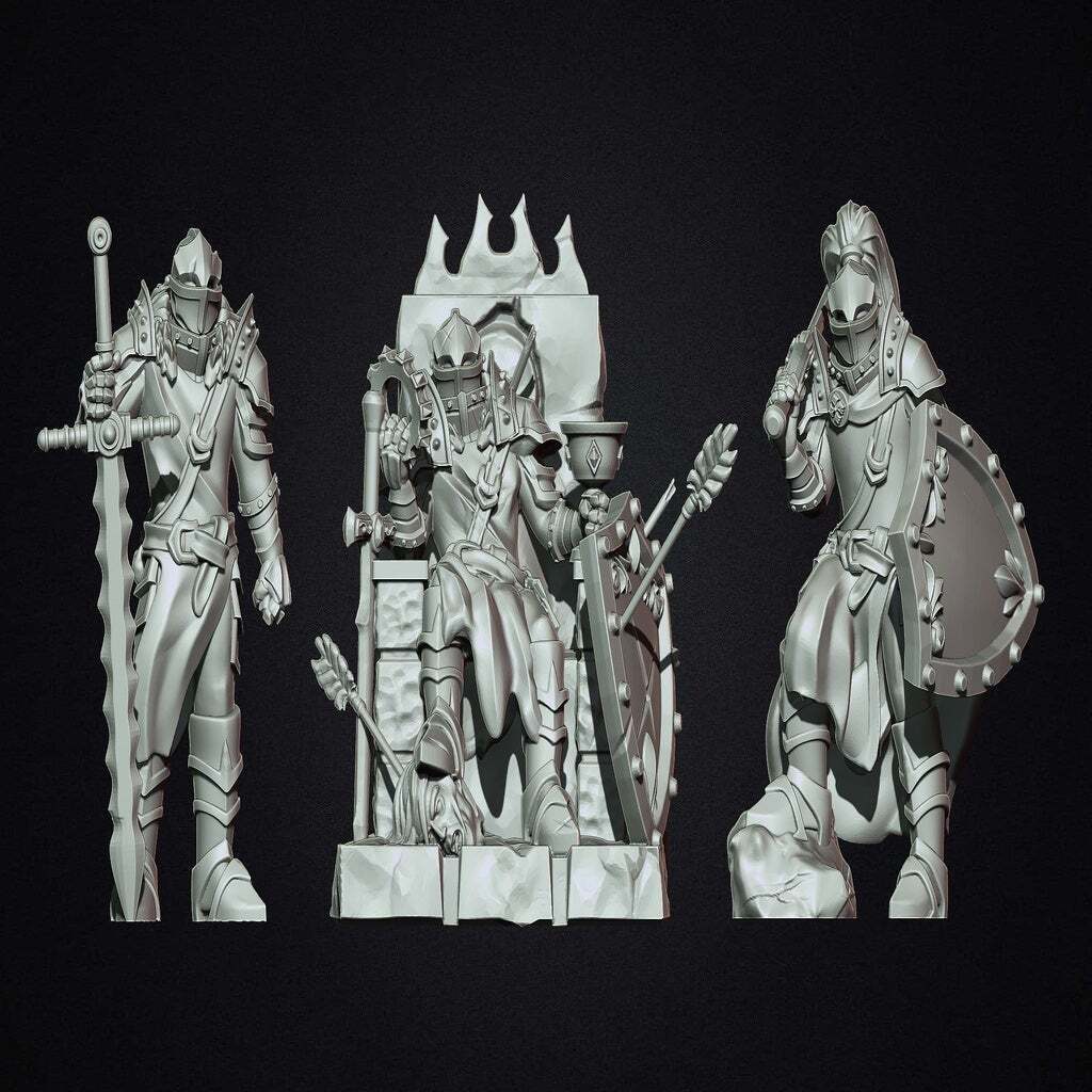 Free STL file Fantasy medieval knight with great sword・3D printing ...