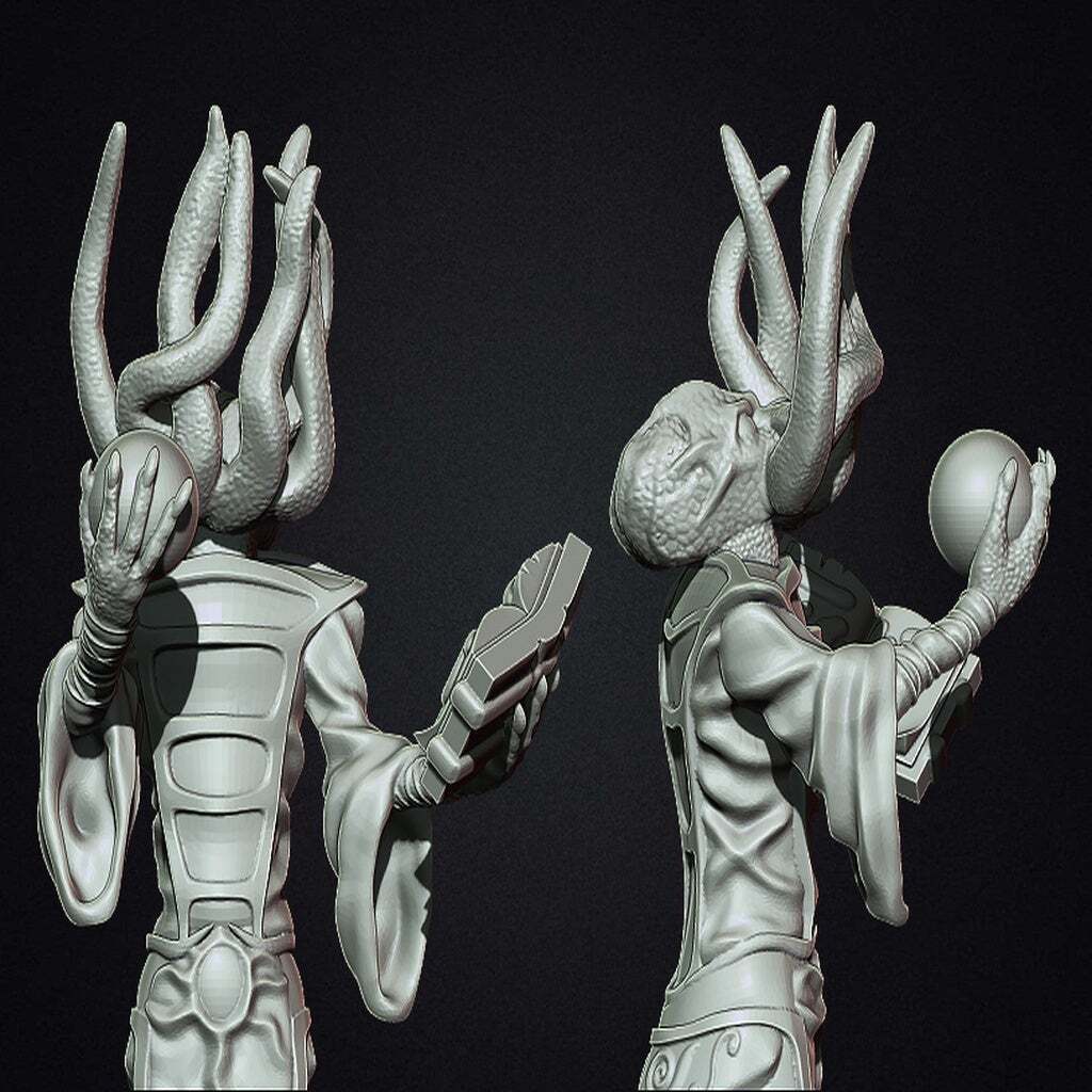 Free STL file DnD miniature illithid mindflayer monster remake・3D ...