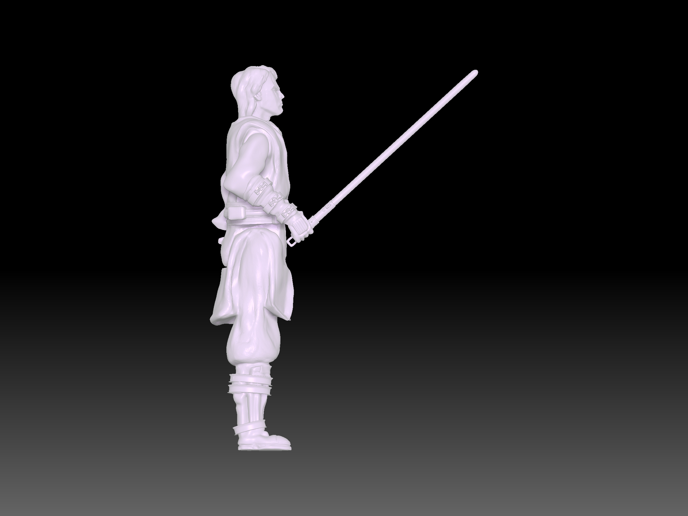 Файл 3D ANAKIN SKYWALKER w/out Robe Star Wars .OBJ Kenner Style RETRO ...
