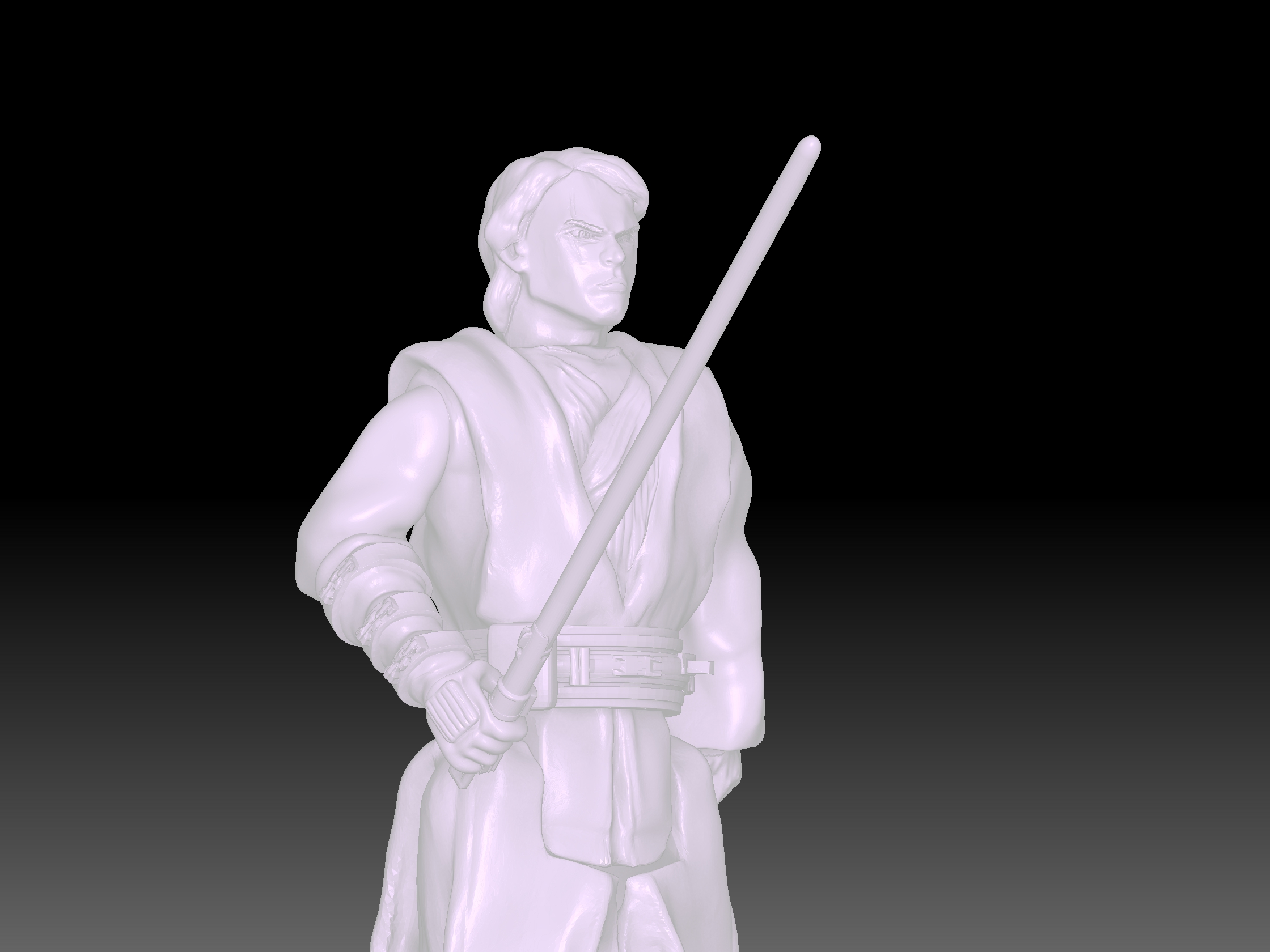 Файл 3D ANAKIN SKYWALKER w/out Robe Star Wars .OBJ Kenner Style RETRO ...