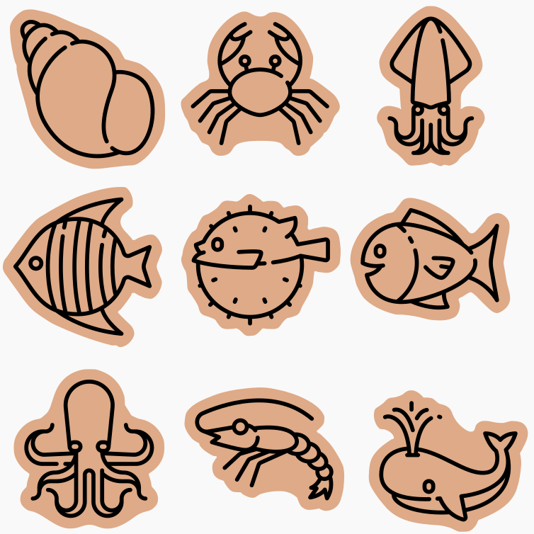 STL file 10 sea animal cookie cutters 🍪・3D print design to download・Cults