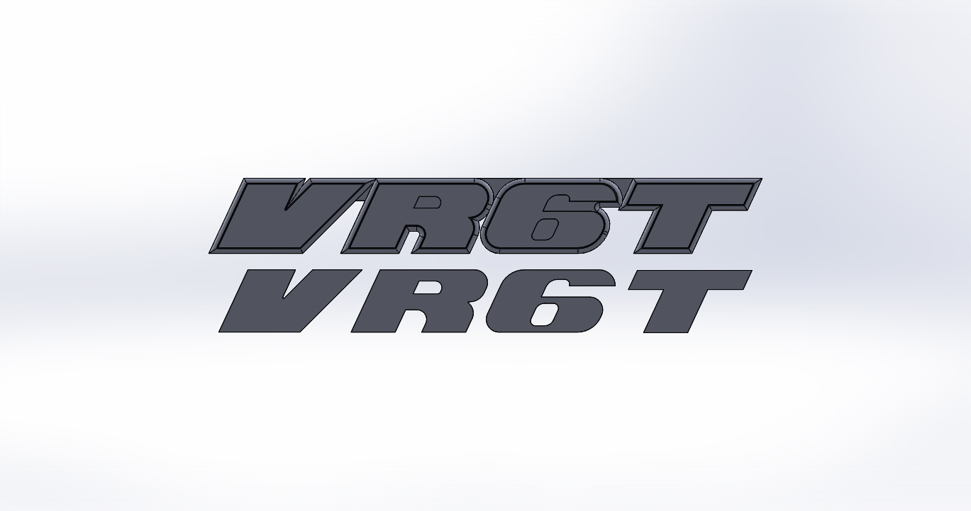 STL file VR6T emblem logo badge VW Volkswagen Corrado Golf 2 3 Mark VR6 ...
