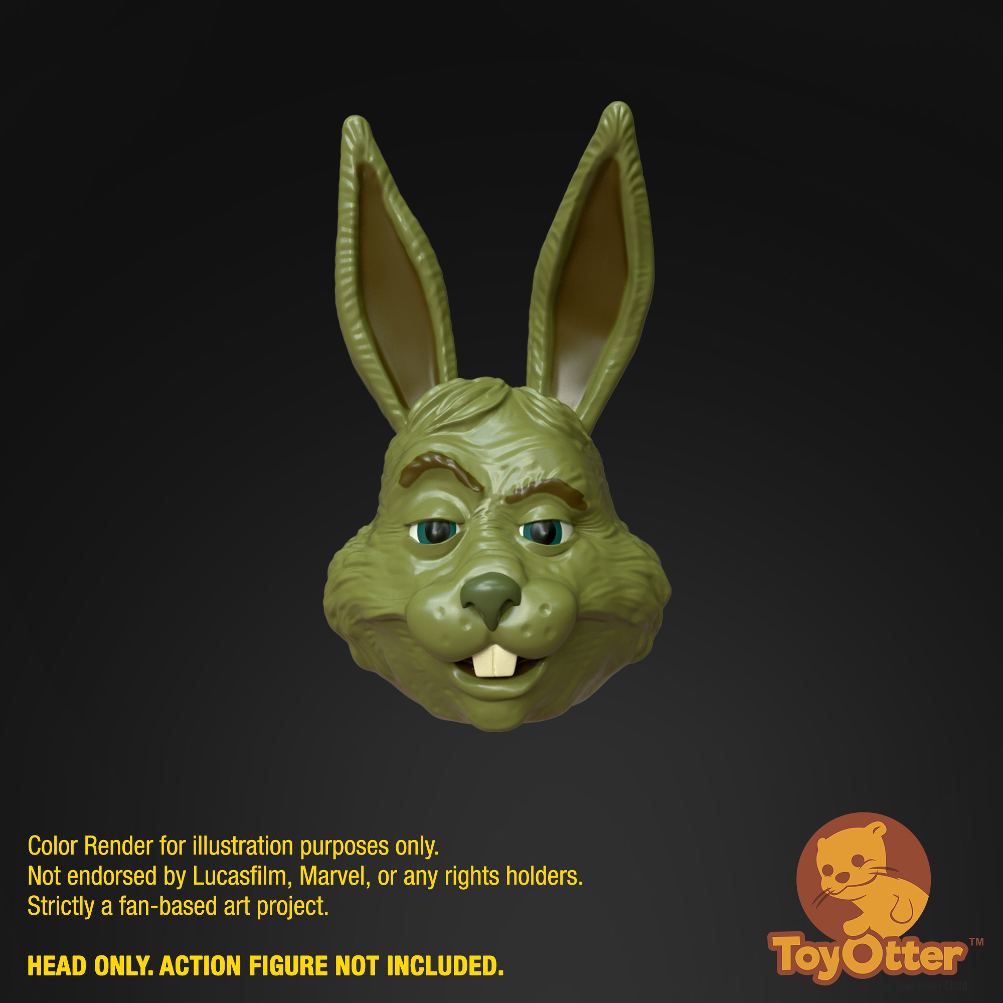 3D file Jaxxon Rabbit Head for Star Wars action figure・Model to ...