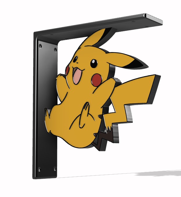 Free STL file Pikachu shelf support・3D print model to download・Cults