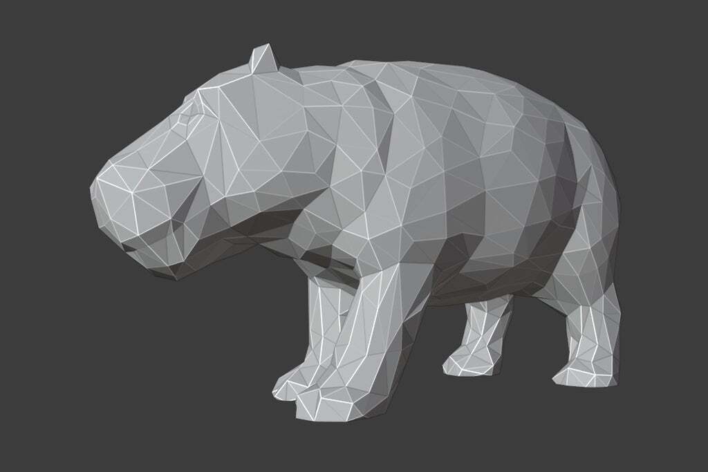 Free STL file Hippo Mesh And Low Poly Figure 🦛・3D print model to ...