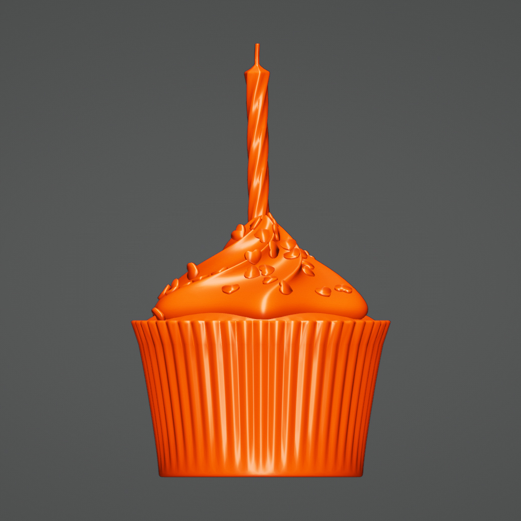 STL file Cupcake with Hearts and Candle・3D printer design to download・Cults