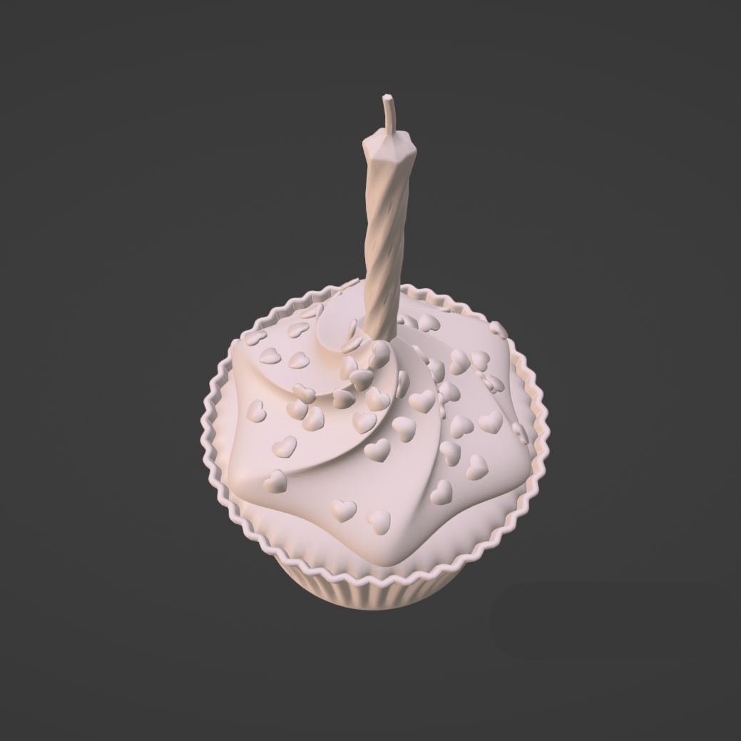 STL file Cupcake with Hearts and Candle・3D printer design to download・Cults