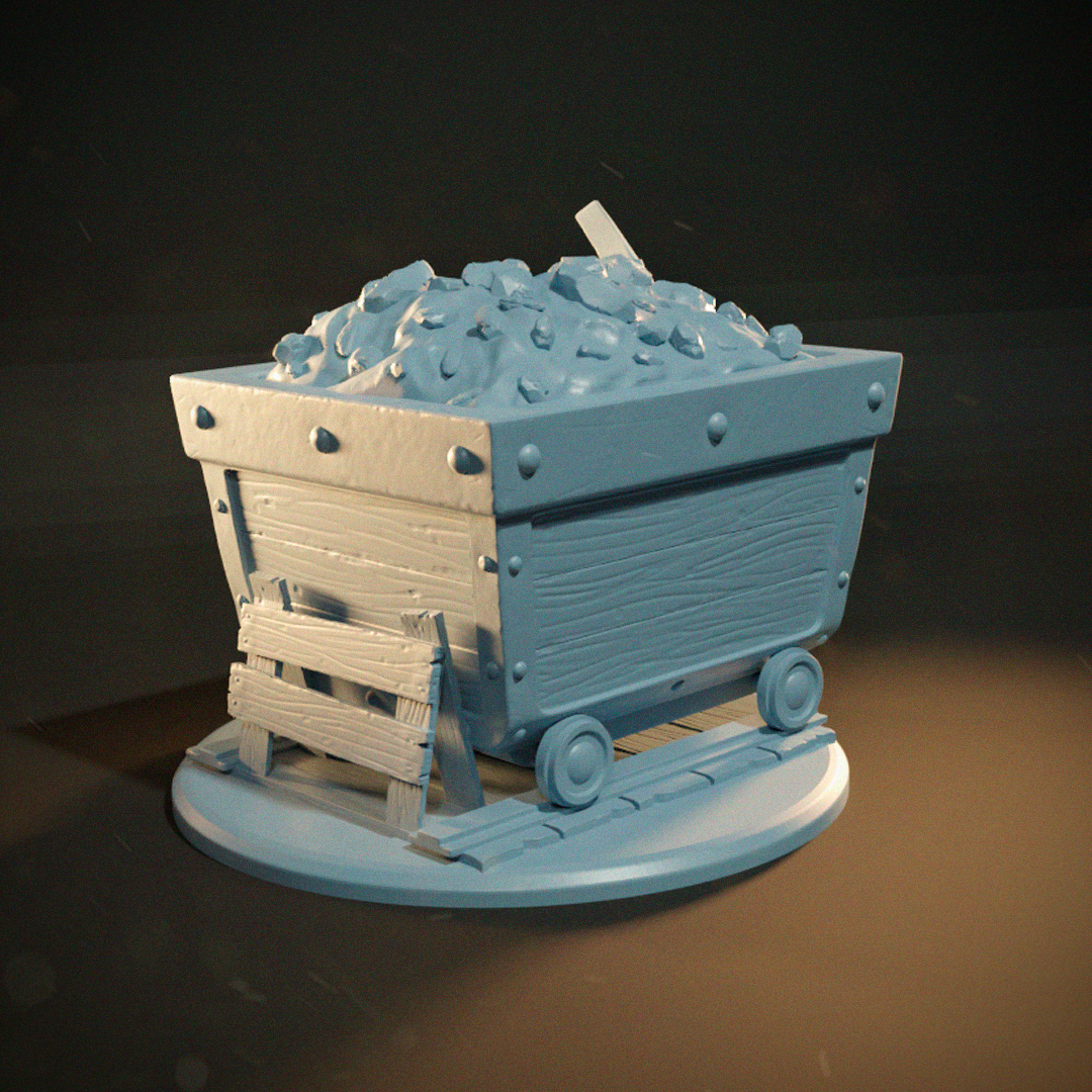 STL file Mine Cart 3D Print Coal Cart 3D Print・3D print design to ...