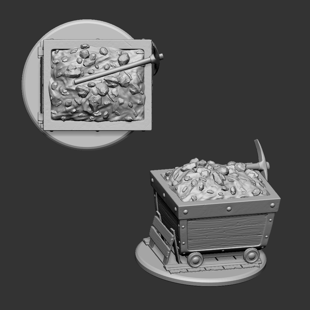 STL file Mine Cart 3D Print Coal Cart 3D Print・3D print design to ...